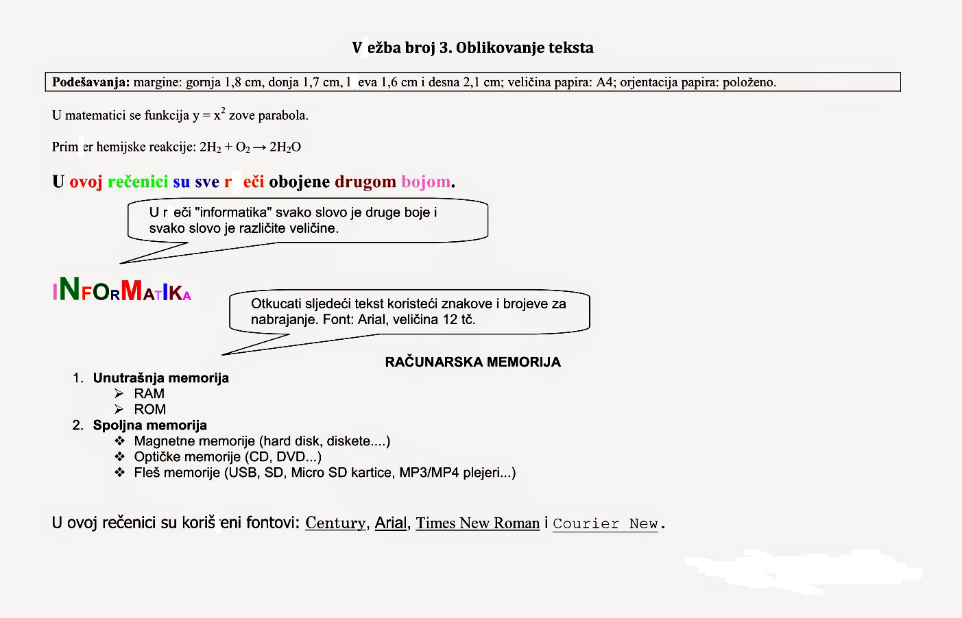 INFORMATIKA I RAČUNARSTVO: Vežbe 2 MS Word