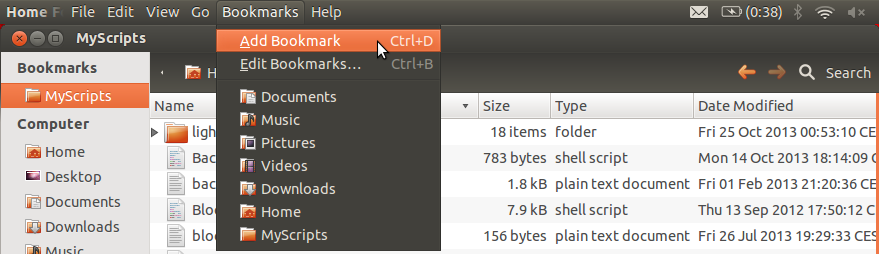 UbuntuHak: Creating Bookmarks in Ubuntu File Manager (Nauitilus)