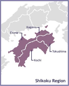 Shikoku Map of Japan | Regional City Maps of Japan