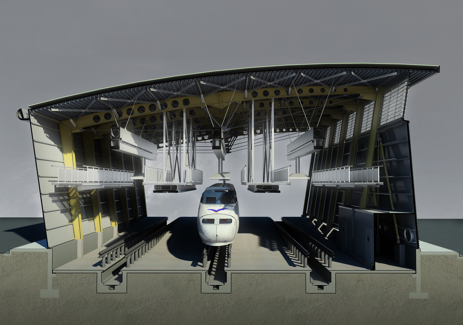 studio format: train inspection sheds