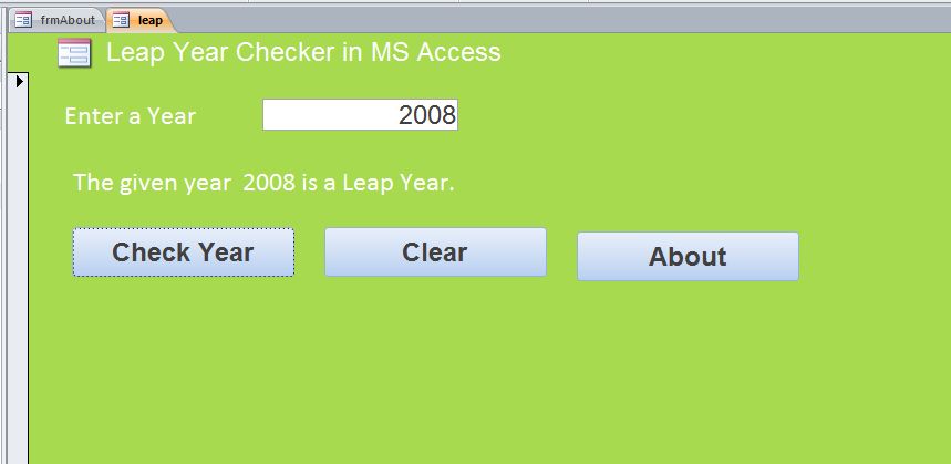 Free Programming Source Codes And Computer Programming Tutorials Leap Year Checker In Microsoft