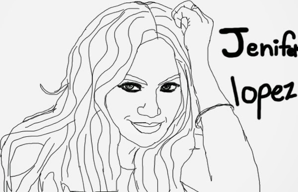 Digital art assignments: Celebrity coloring page assignment