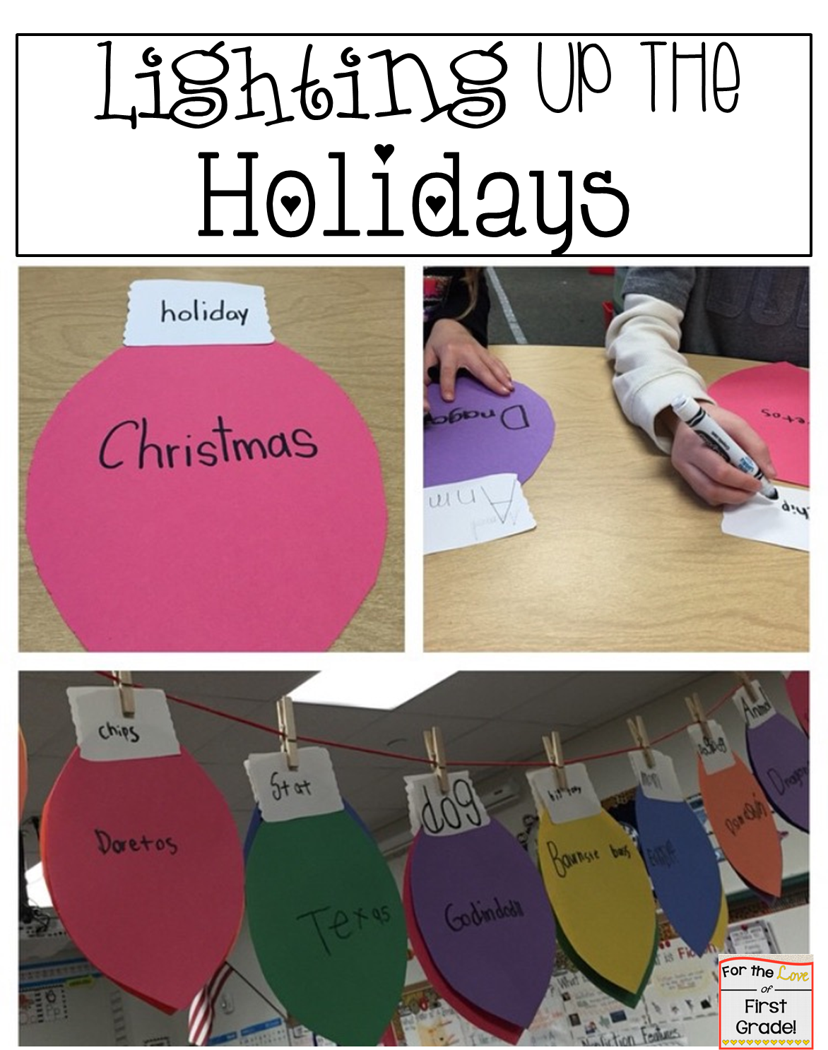 For the Love of First Grade: Light Up the Holidays (FREE Craft)