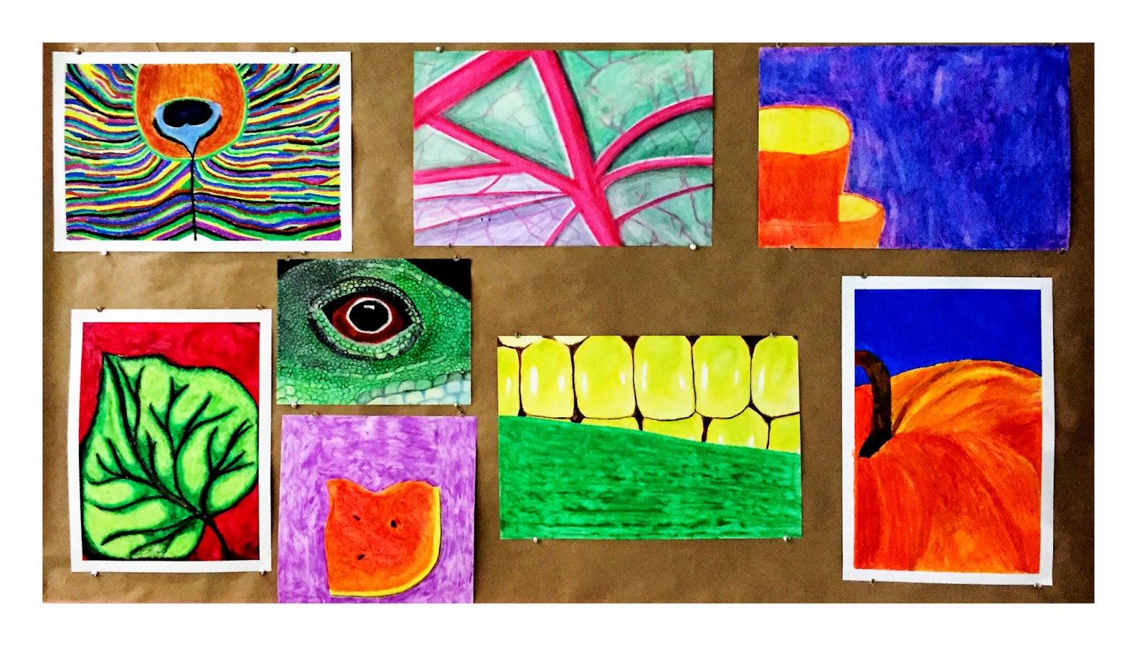 The Wheeler Art Blog: Oil Pastel Close-Ups (...and Awesome Posters!)