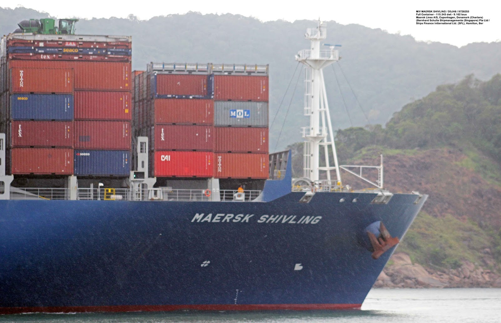 Santos Shiplovers: M/V Maersk Shivling / D5JH8, Sailing Santos ...