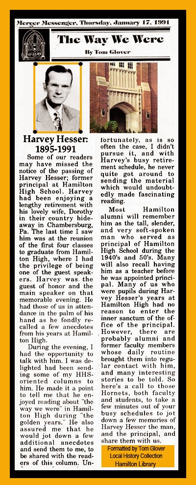 TOM GLOVER'S HAMILTON LIBRARY SCRAPBOOK: LOCAL HISTORY WITH A PERSONAL ...