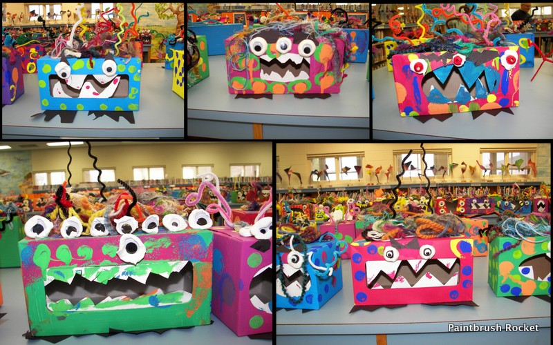 Paintbrush Rocket: 1st Grade - Monster Box Sculptures