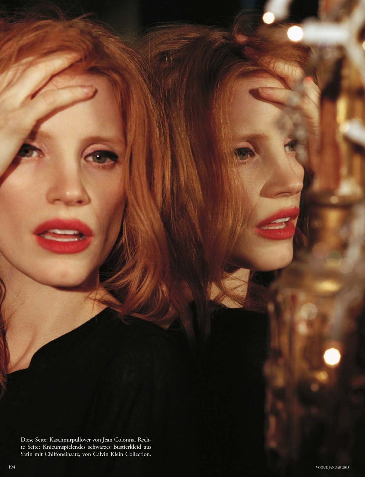 all that jazz: jessica chastain and omar sy by bruce weber for vogue ...