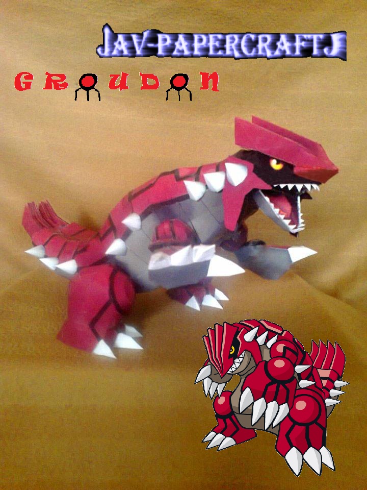 Pokemon Groudon Paper Model ~ Paperkraft.net - Free Papercraft, Paper ...