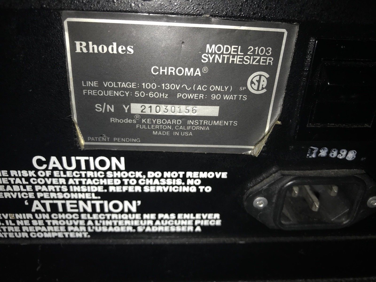 MATRIXSYNTH: Rhodes ARP Chroma 2103 Analog Keyboard Synthesizer SN 21030156