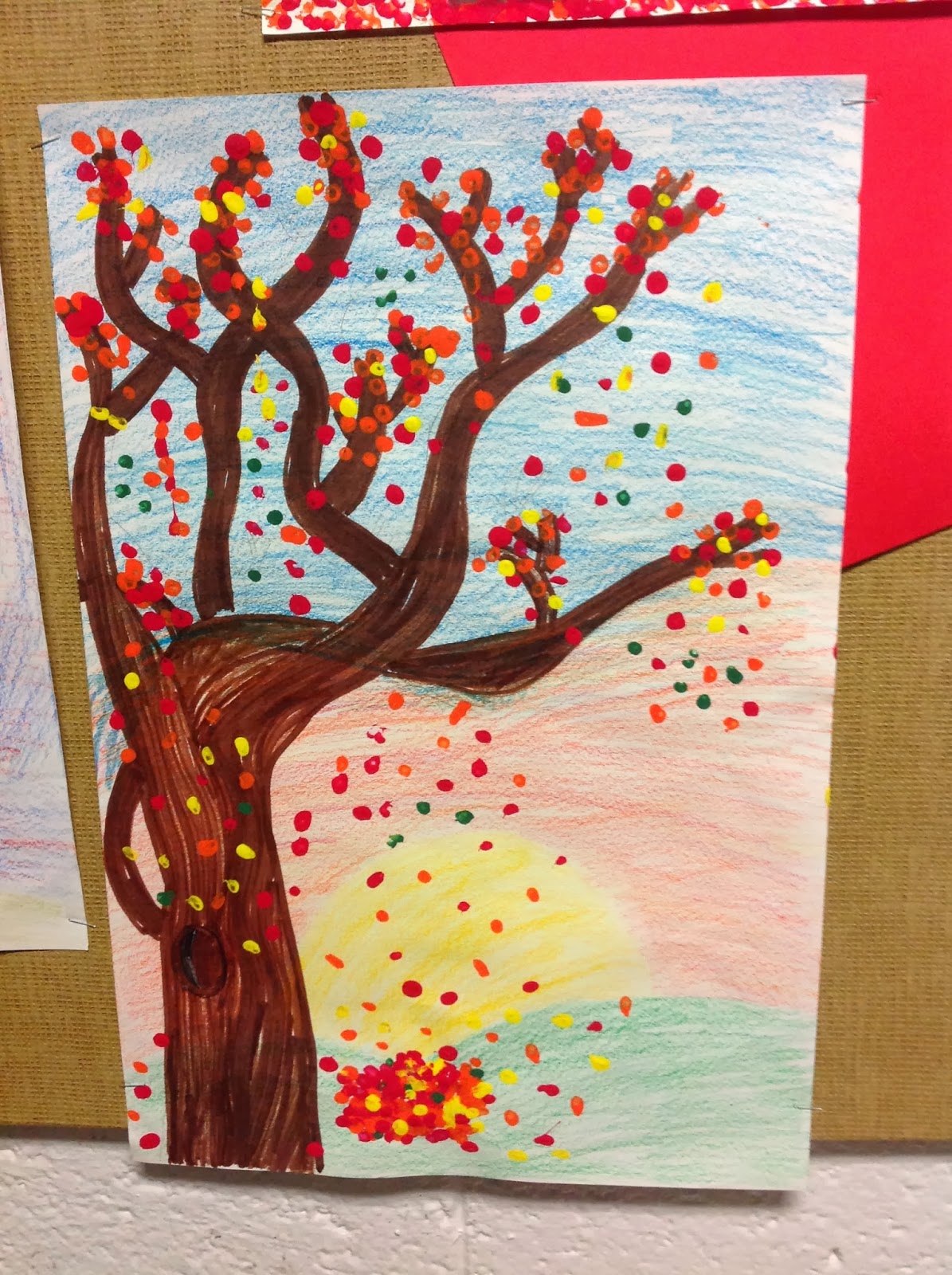 The Artsy Fartsy Art Room: 6th Grade Fall "Pointillism" Trees