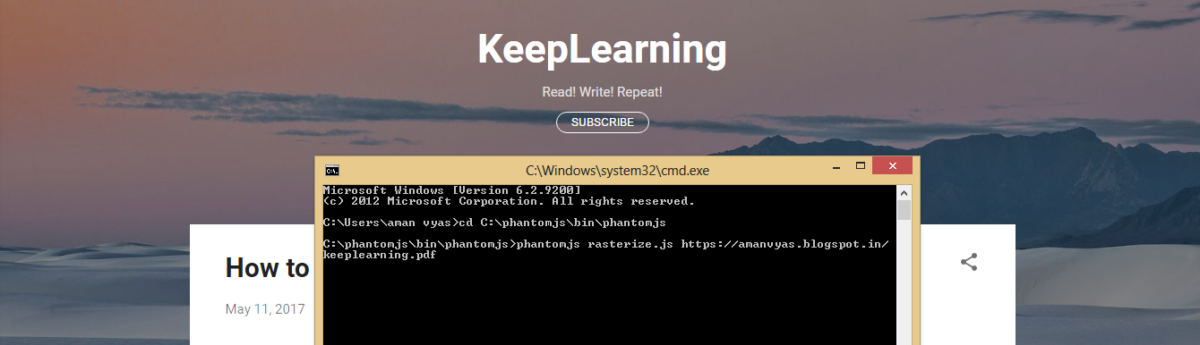 How to use Rasterize.js with PhantomJS?