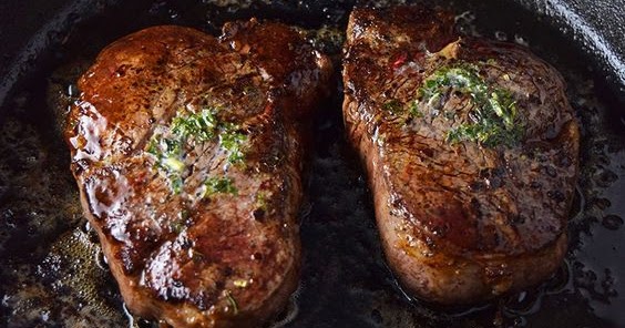 Pan-Seared Filet Mignon with Garlic & Herb Butter Recipe - Healthy ...