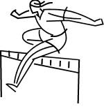 Welcome: Woman Hurdler ~ Art Line Drawing