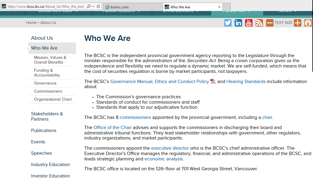 BC Securities Commission is a Sham: BCIMC, BCSC, Serco, The BC Attorney ...