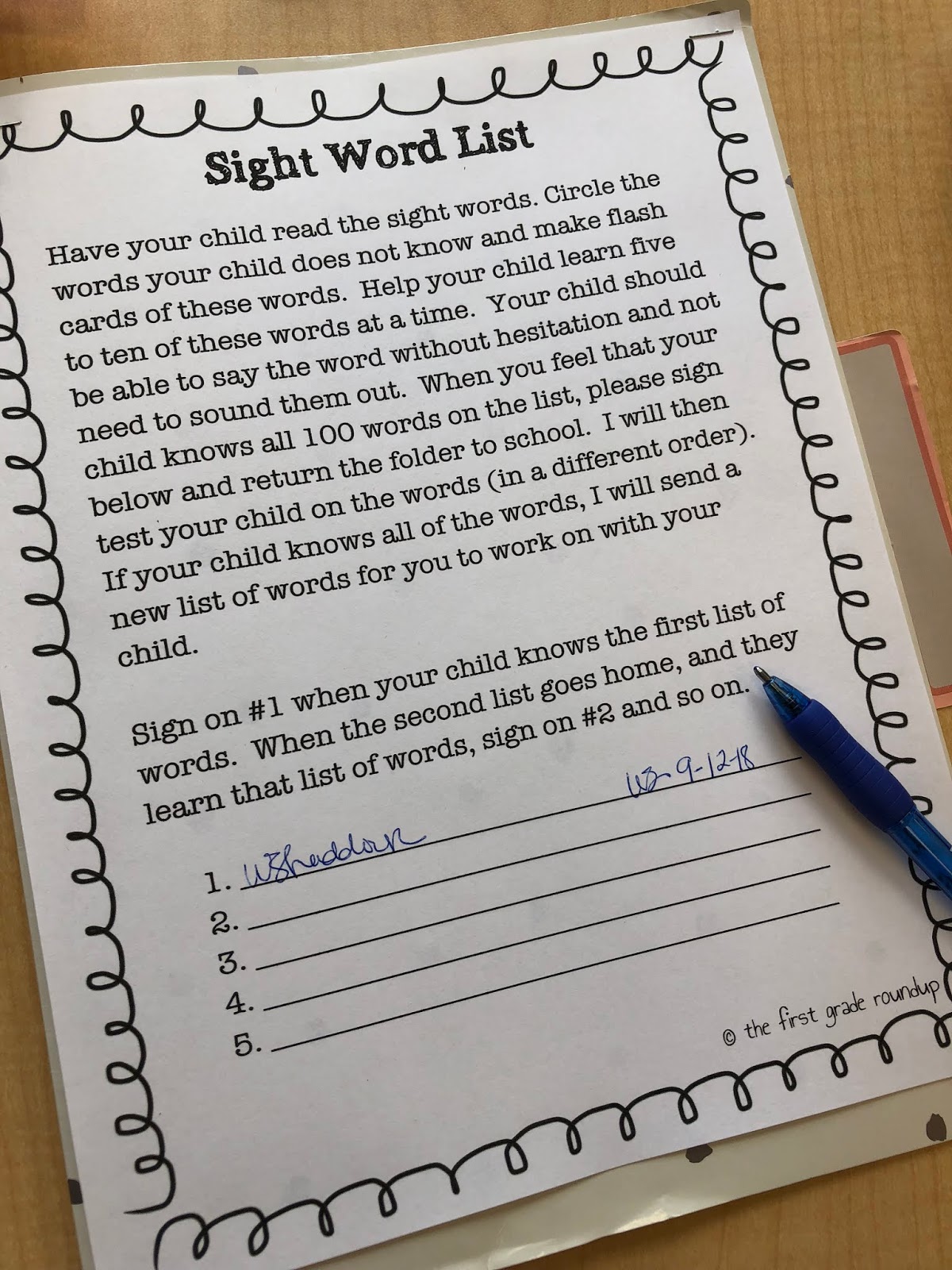 Sight Word Folders - The First Grade Roundup