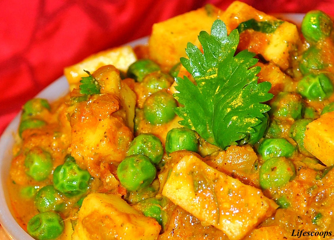 Life Scoops: Mutter Paneer with Almond Paste (Green Peas with Indian ...