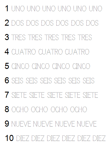 Escritura del 1 al 10