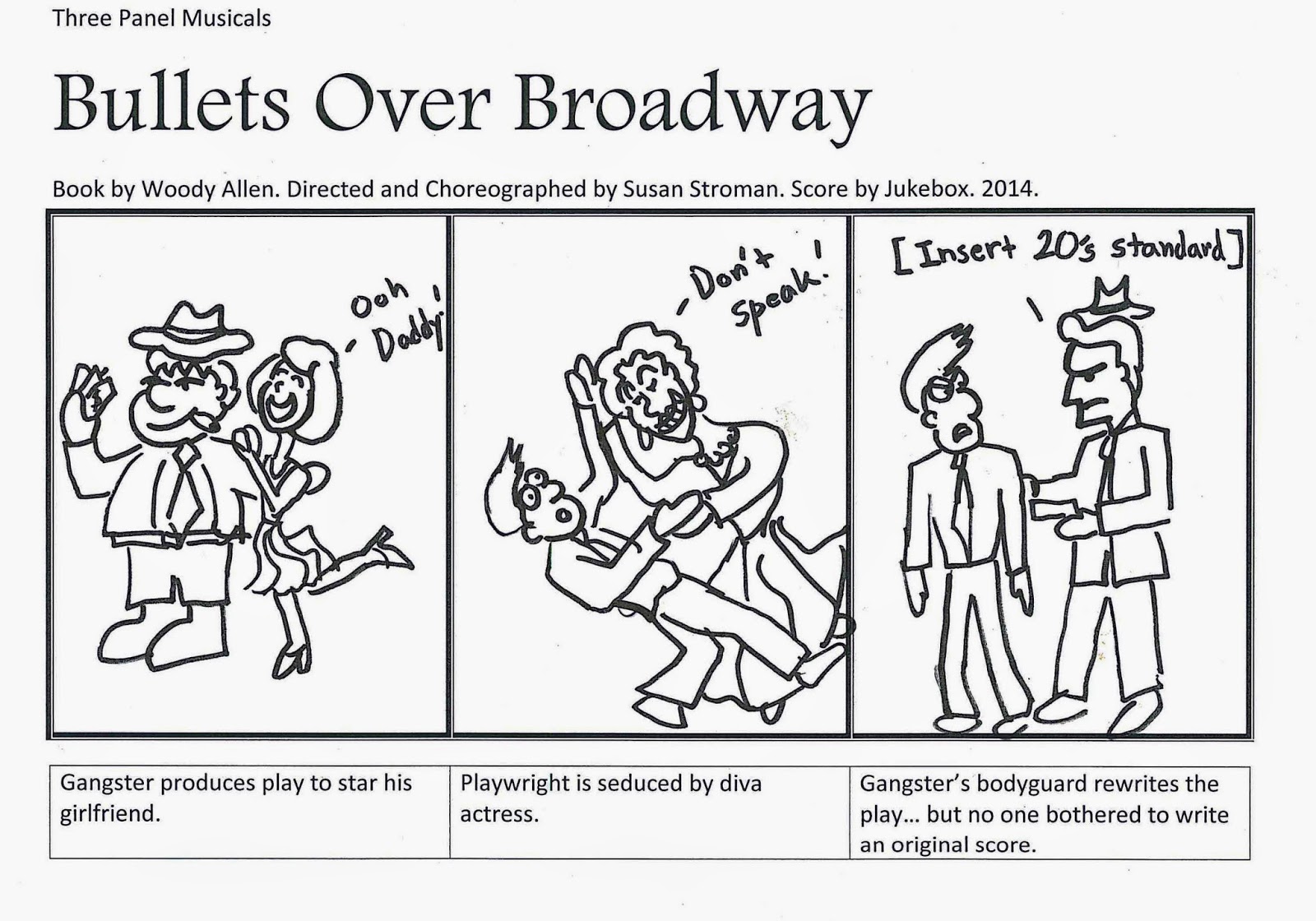 Three Panel Musicals: Bullets Over Broadway