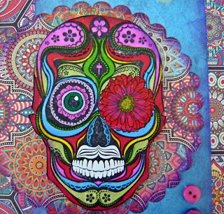 Craft Consortium Mixed Media Card Psychedelic Sugar Skull | Life in a ...