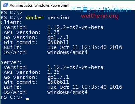 安裝 Docker 容器環境 - Windows Server 2016 ~ 不自量力 の Weithenn