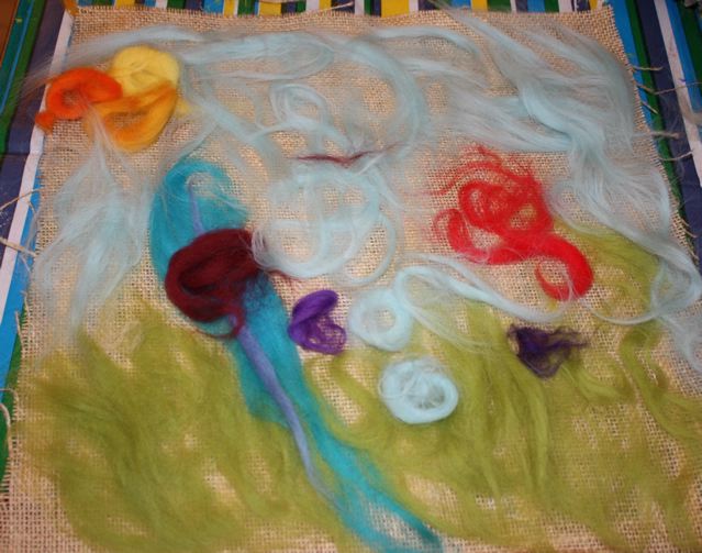 Explore and Express: Art Project: "Painting" with Wool & Burlap