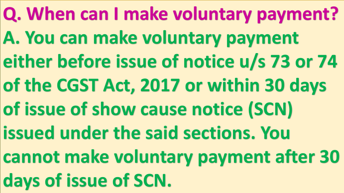 GSTNagar: PAYMENT ON VOLUNTARY BASIS