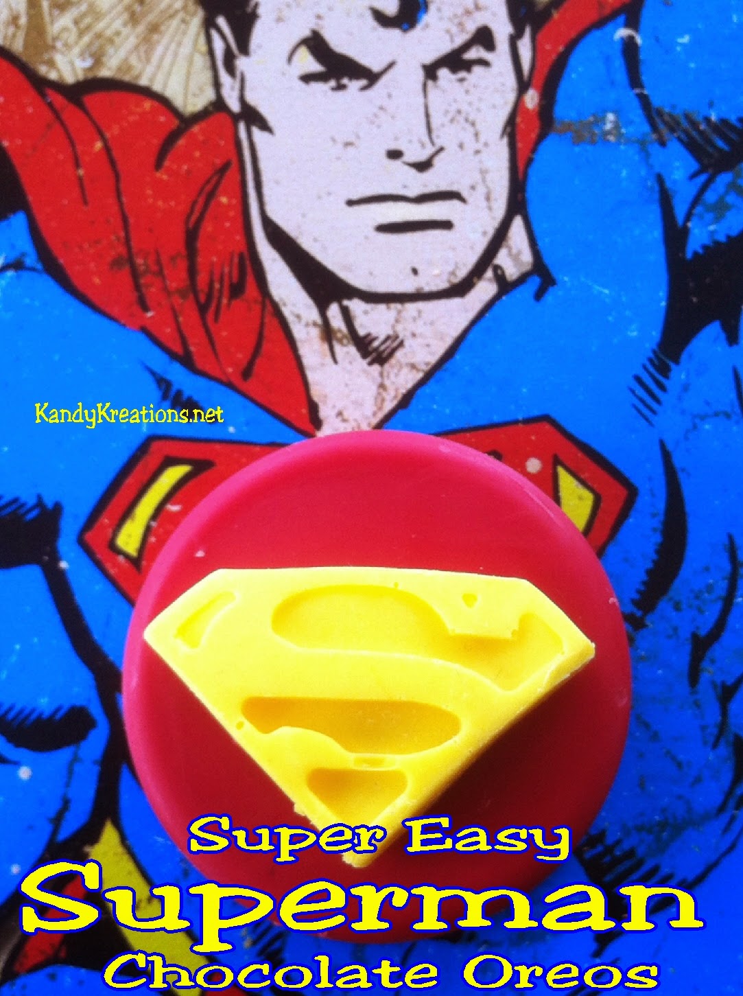 Super Easy Chocolate Covered Oreo Superman Cookies