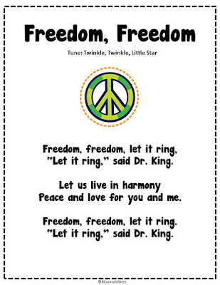First Grade Bloomabilities: Martin Luther King Day Free Poem