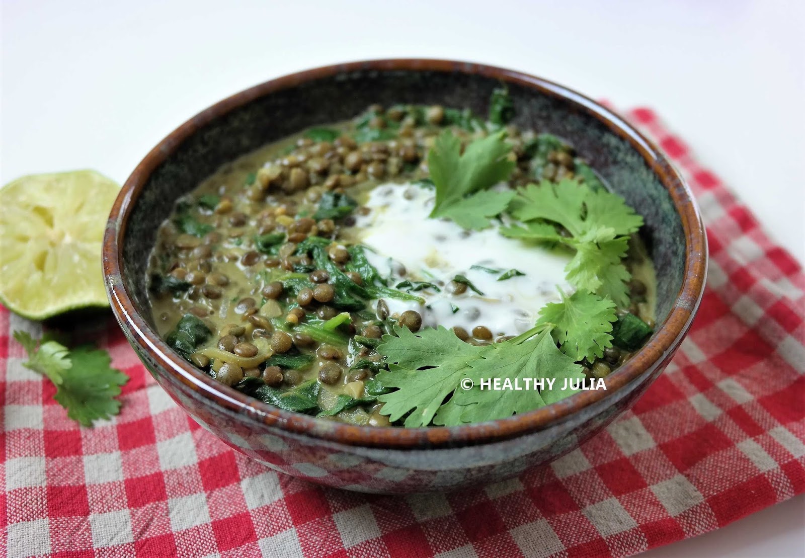 DHAL DE LENTILLES VERTES ET ÉPINARDS #VEGAN - Healthy Julia