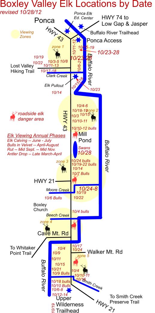 Arkansas Wildlife Photography: 10/28/12 Elk Herd Locations