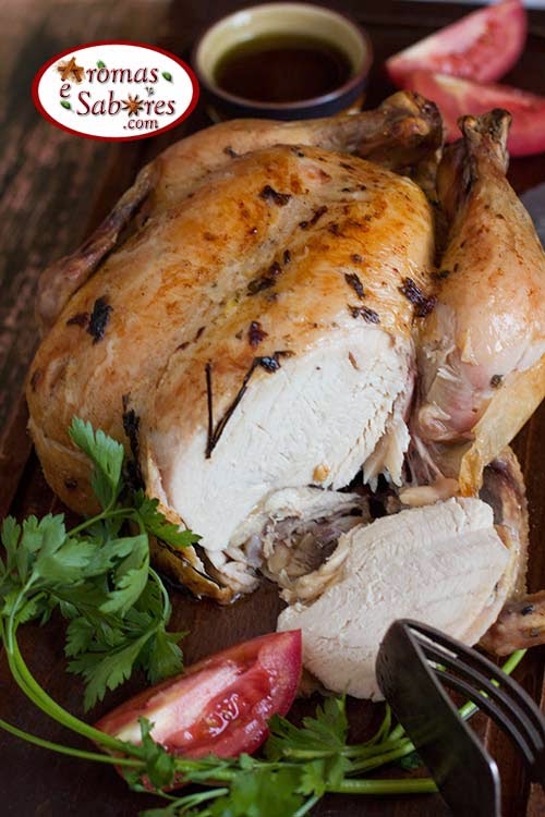 Aromas e Sabores: Frango natalino assado fácil com ervas