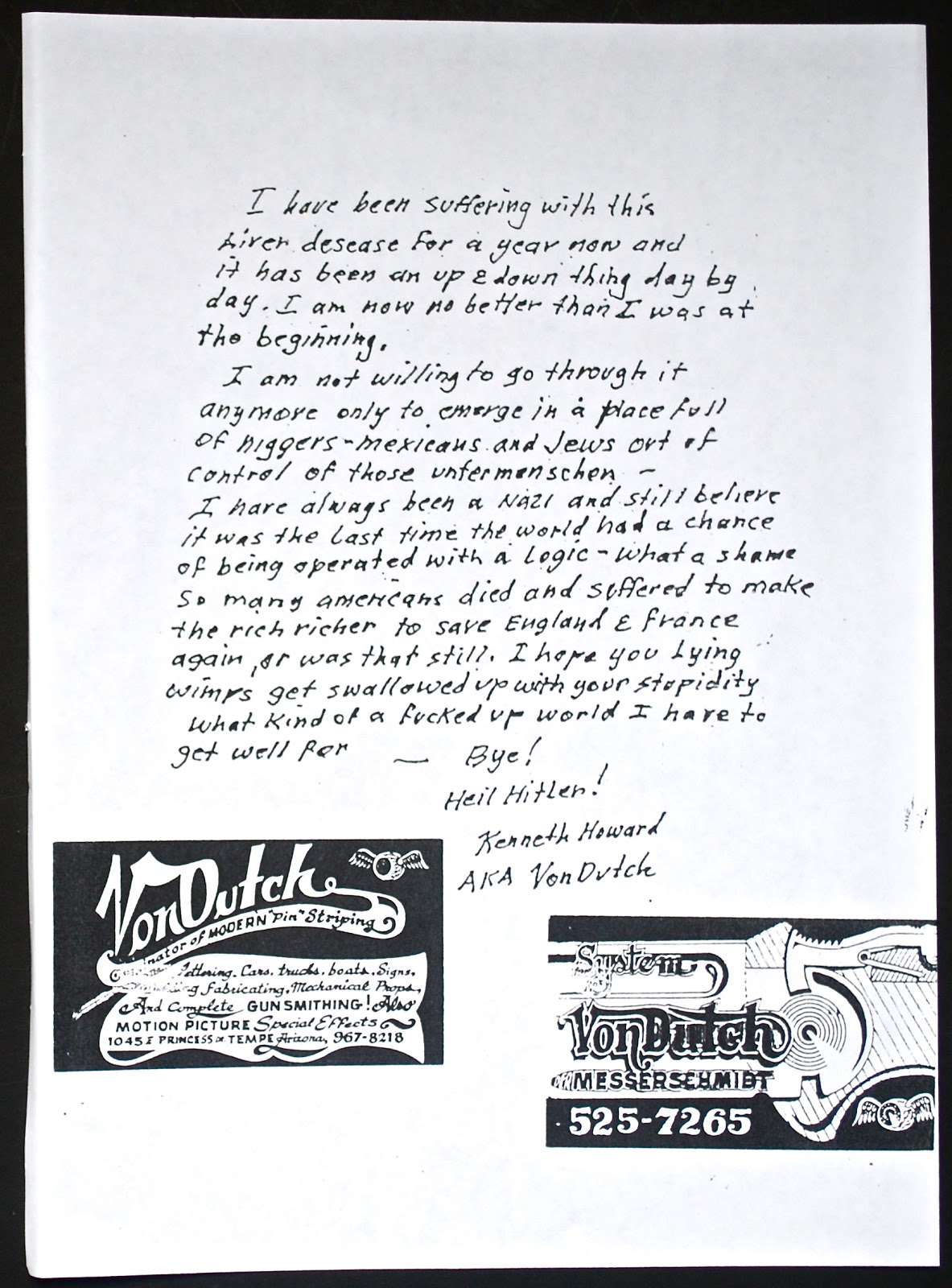Motobast: this is a very rare letter write by kenneth howard better ...
