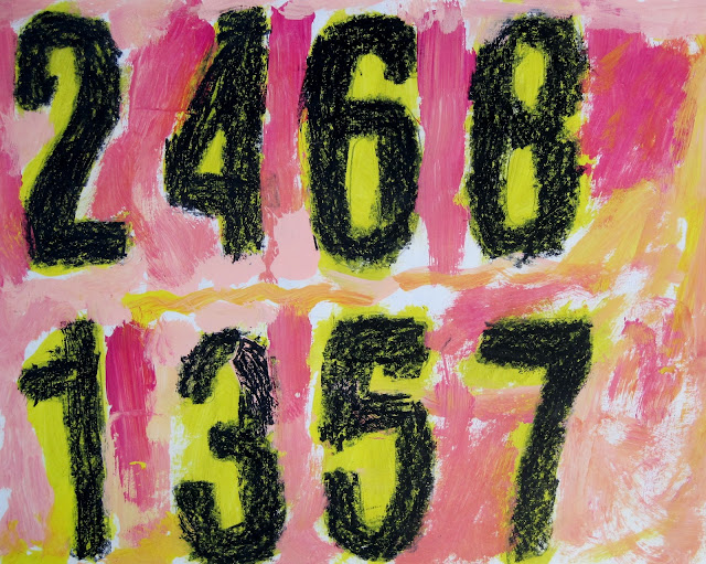 Barstow Art: Mixed Media Numbers by 1st and 2nd Grade