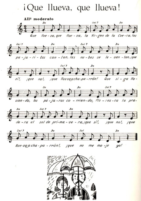 Clefs and Notes: QUE LLUEVA QUE LLUEVA