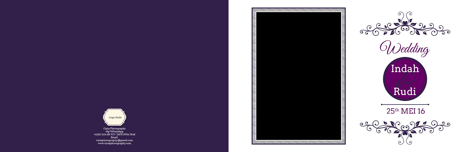 Template Album Kolase Wedding 20x60 - PURPLE 001 - Album Kolase Wedding ...