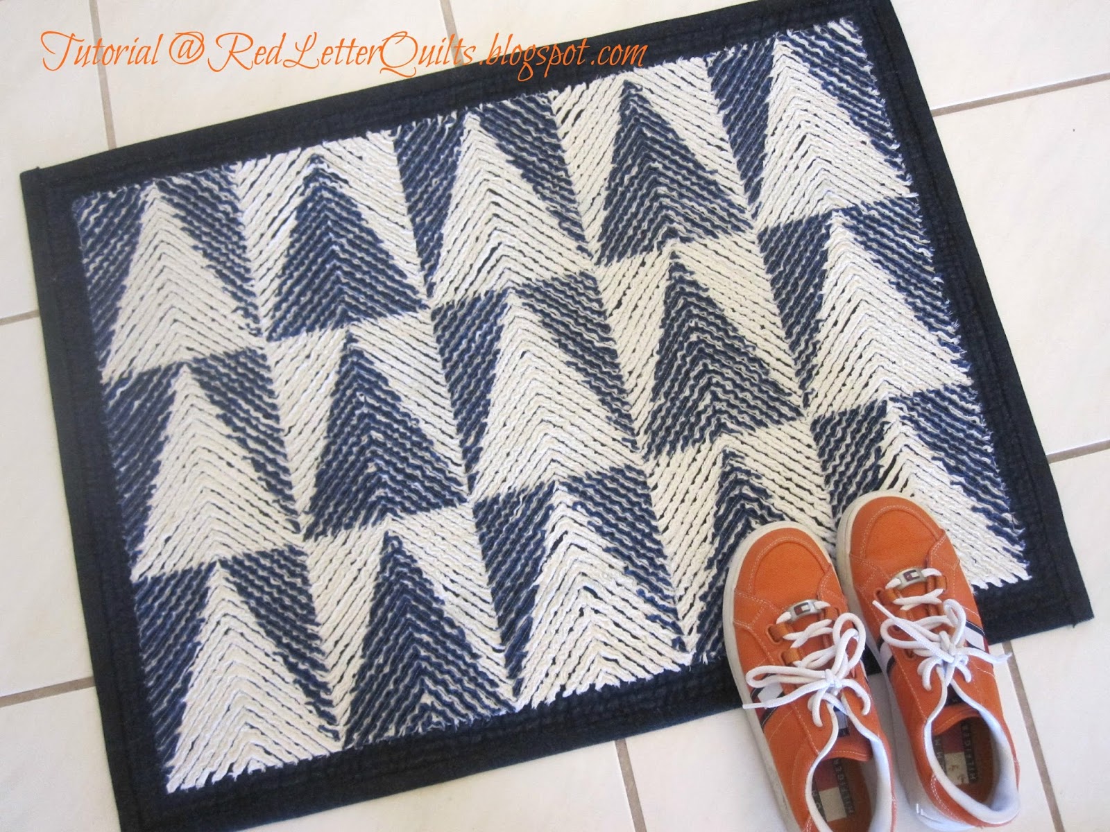 Red Letter Quilts: Modern Trees Rug! A Herringbone-Chenille Tutorial ...