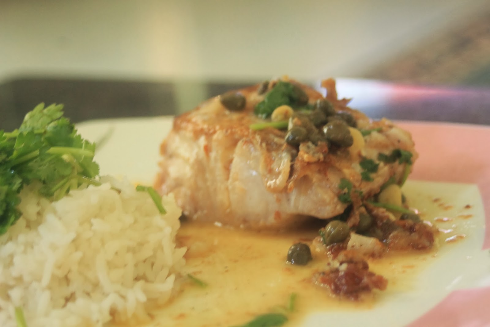Chill Maadi: Pan Seared Fish with Lemon Caper Sauce
