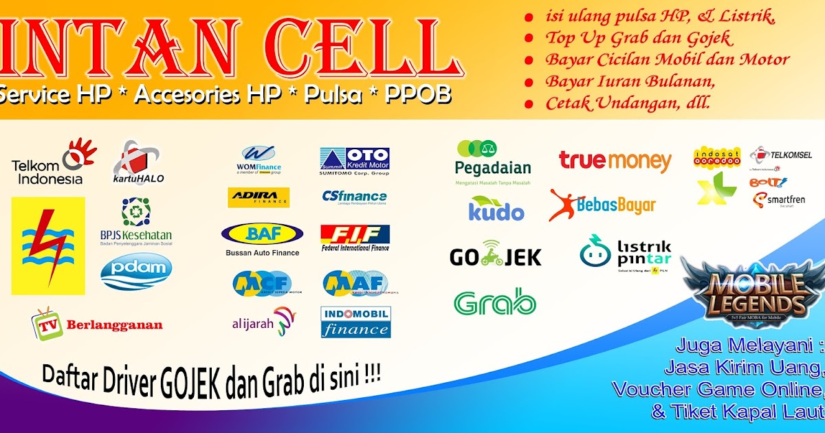 Jasa Edit Photo dan Desain Gambar Online: Spanduk Pulsa Intan Cell Makassar