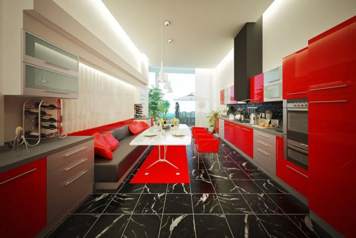 21 Desain Kitchen Sets Merah ~ Rumah Impian