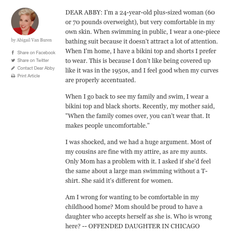 Consider Myself an Artist: Dear Abby ...