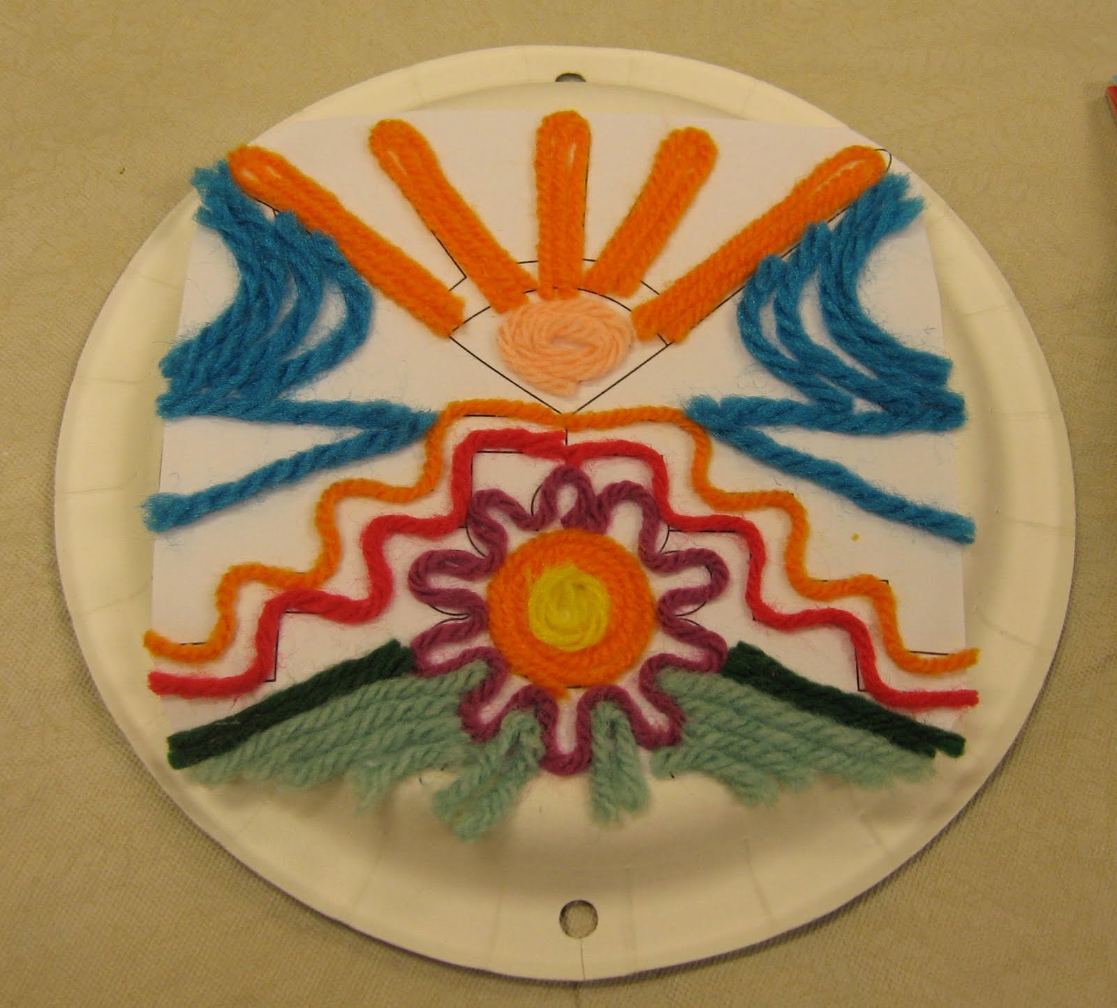 Icarus... the Santa Fe Public Library Blog: Yarn Art Craft for Earth Day