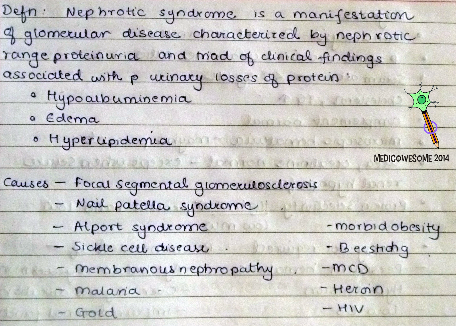 Medicowesome: Management of nephrotic syndrome (Mnemonic + notes for ...