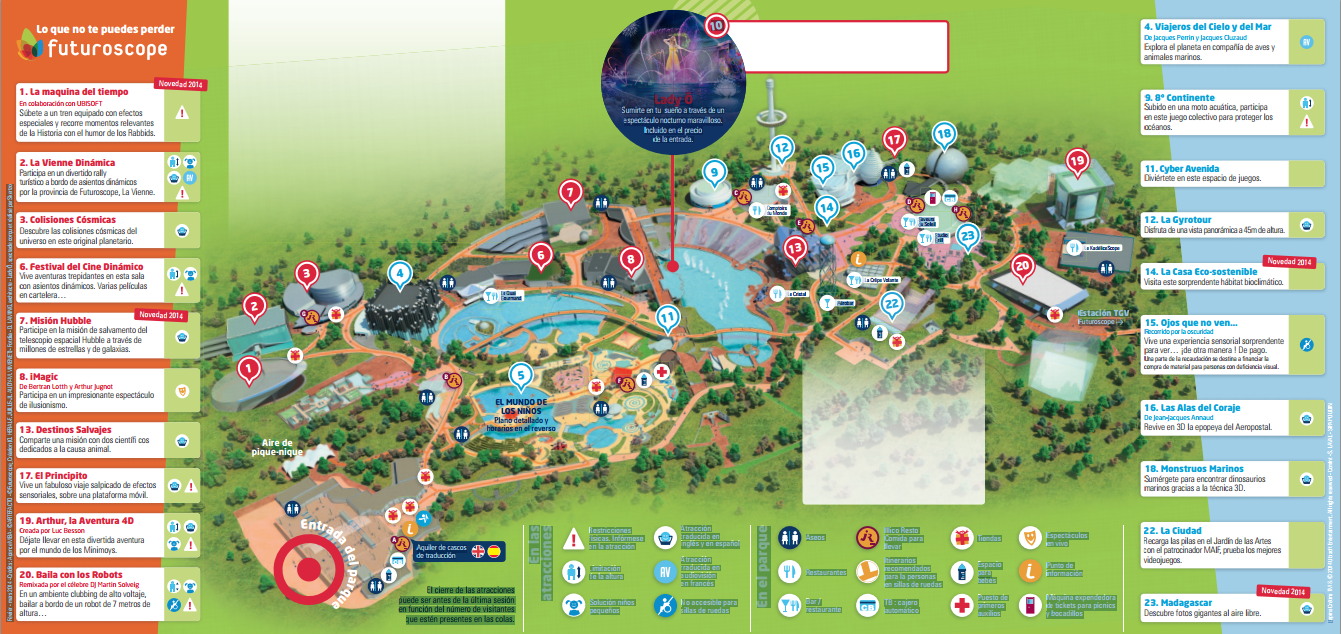 Mapa de Futuroscope 2014.