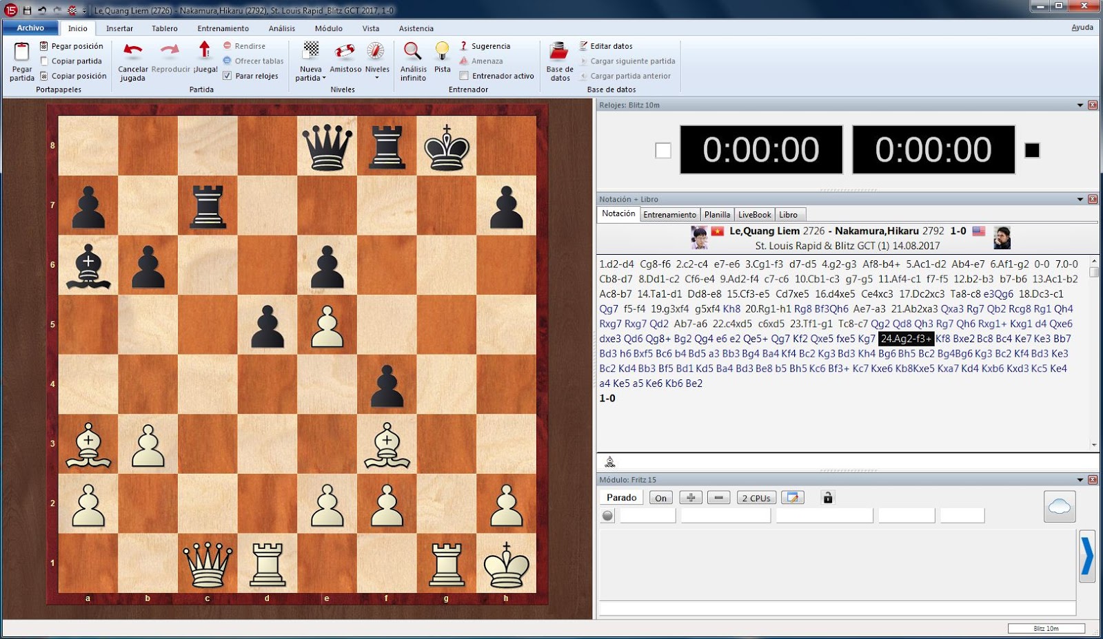 Ajedrez Urbano: Fritz 15 Español