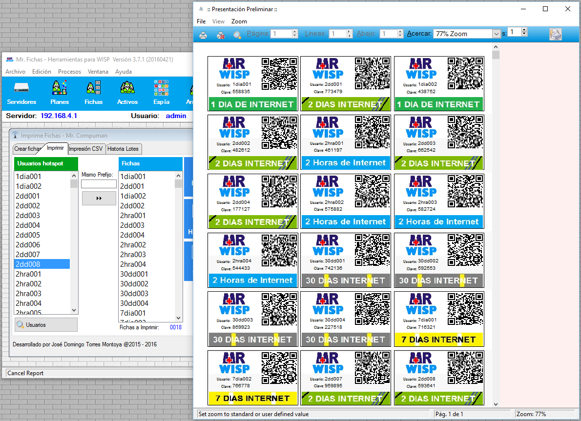 Mr Fichas - Vende Internet con Fichas de Prepago ~ WISP TOOLS - Las ...