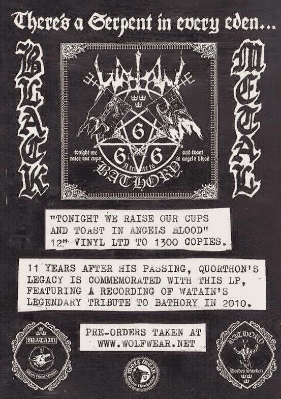 CULT TO OUR DARKEST PAST: WATAIN "Bathory Tribute LP"