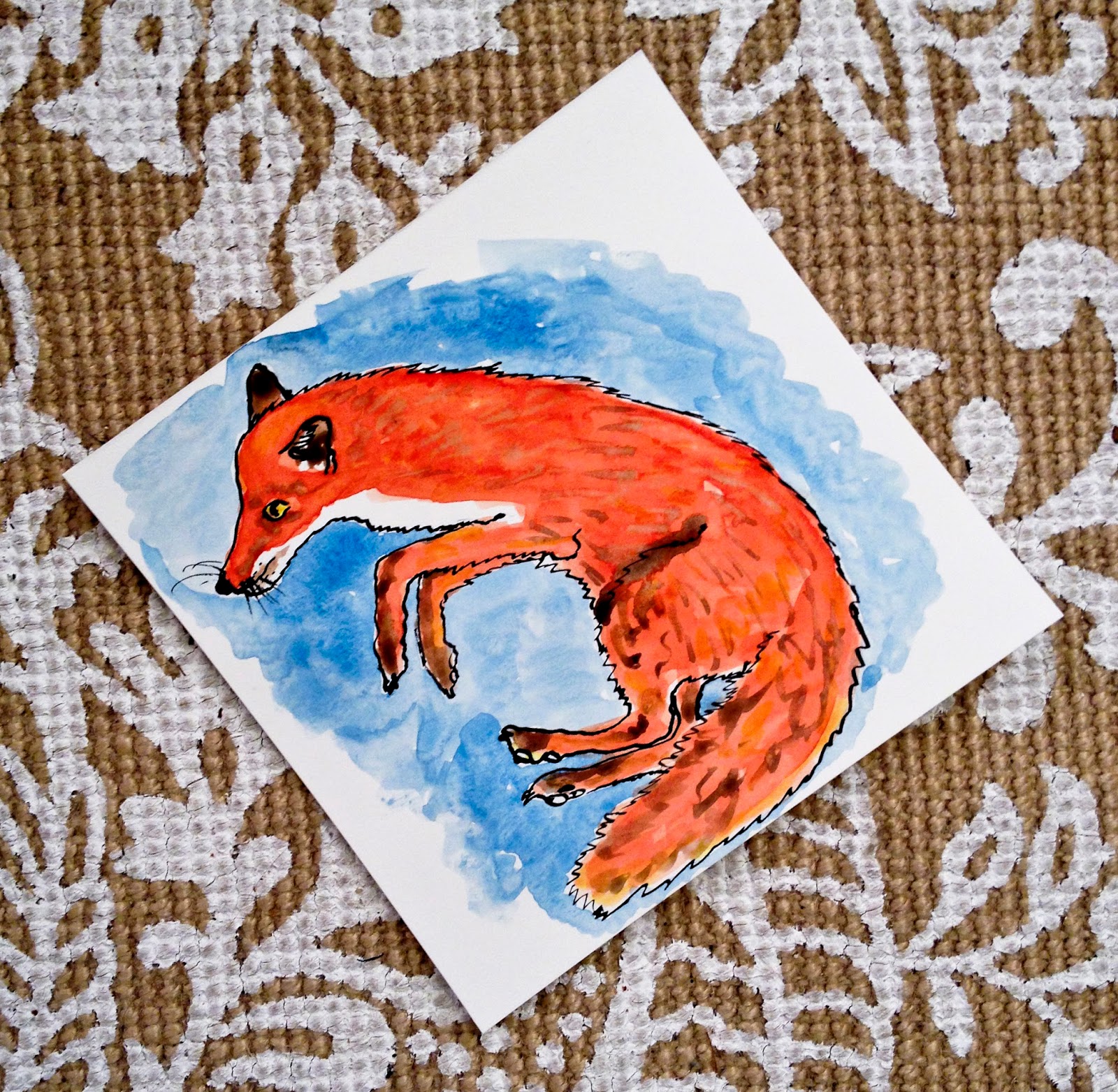 Pulling Prints: Drawing a Day 34 - Jumping Fox Sketch