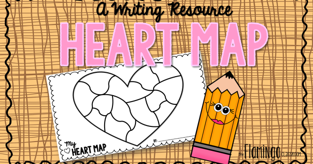 The Flamingo Classroom: Map of My Heart | Back to School Writing Activity