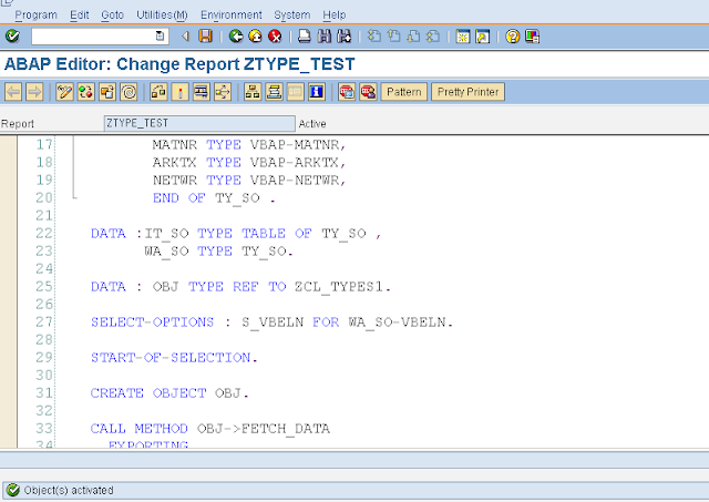 SAP TECH: Global Class : Types